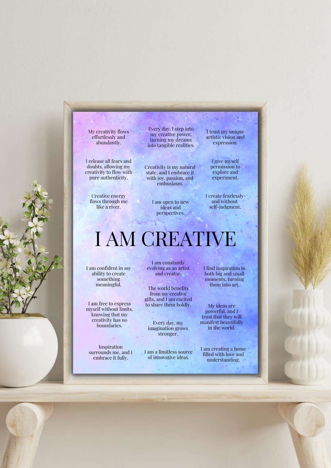 Printable Creativity Affirmation Poster | Elevate Your Ideas | Artistic ...