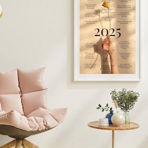 2025 Affirmation Printable Poster | Motivational New Year Quotes ...