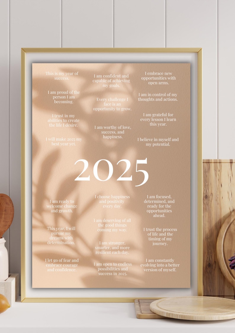 2025 Affirmation Printable Poster | Motivational Quotes for Success ...