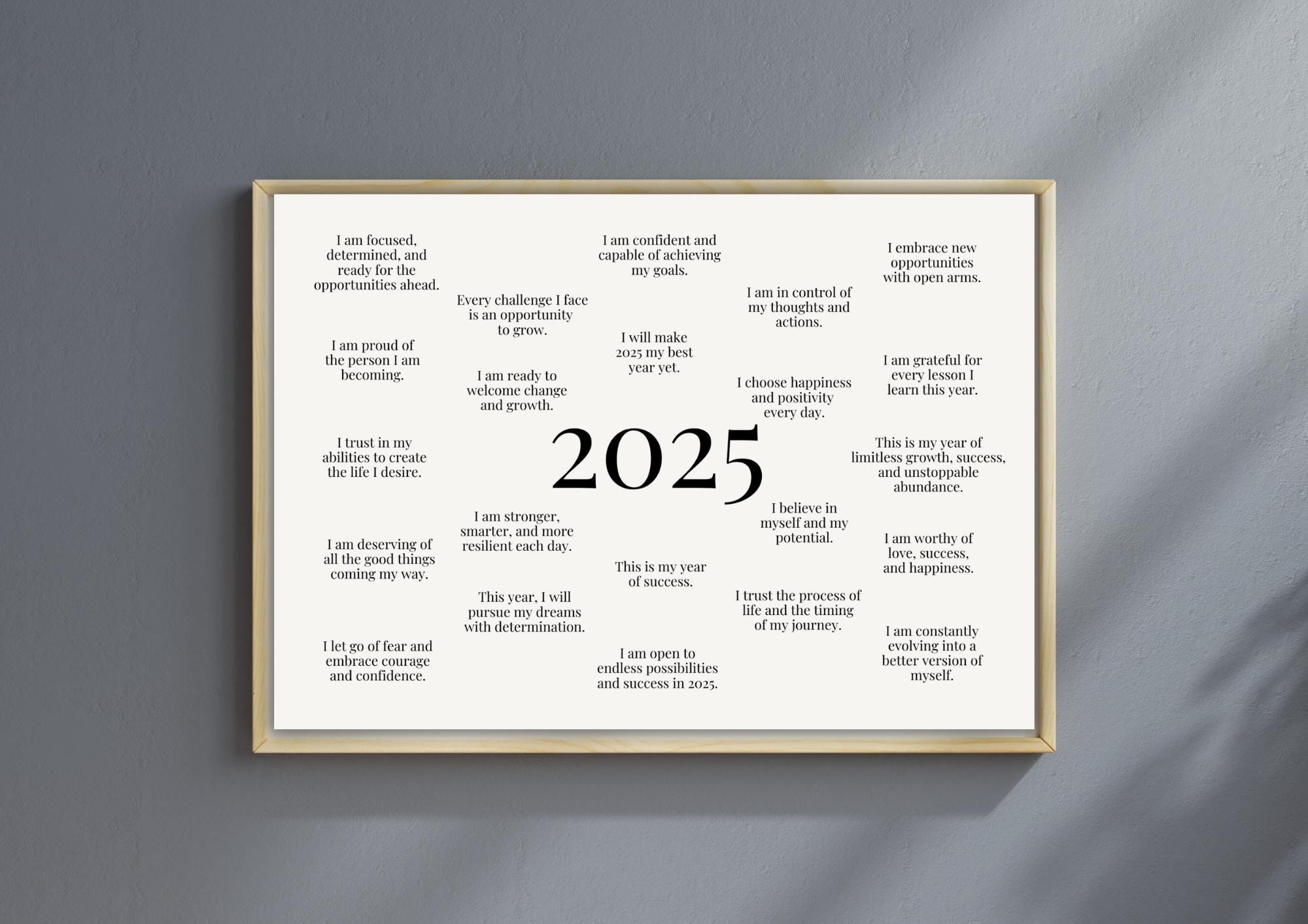 2025 Manifestation Affirmation Printable Poster | Motivational Success ...