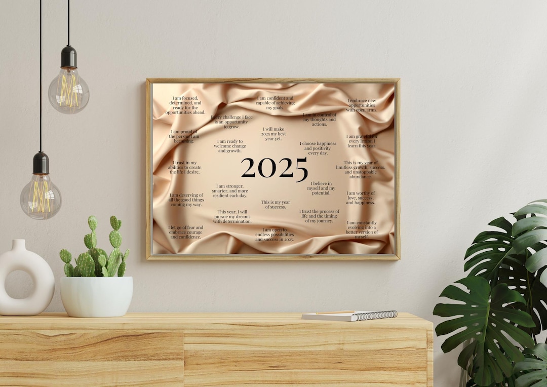 2025 Affirmation Poster Printable - Motivational Quotes for Home Office ...