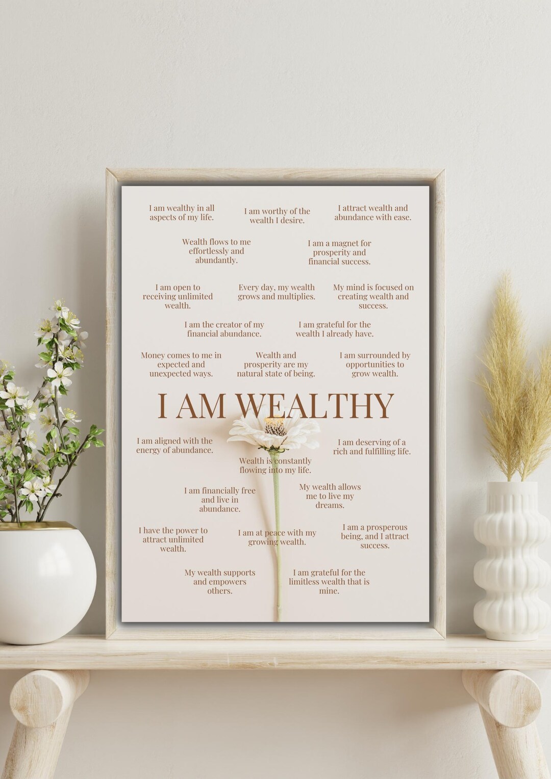 Attract Wealth & Success: Printable Affirmations Poster for Prosperity ...