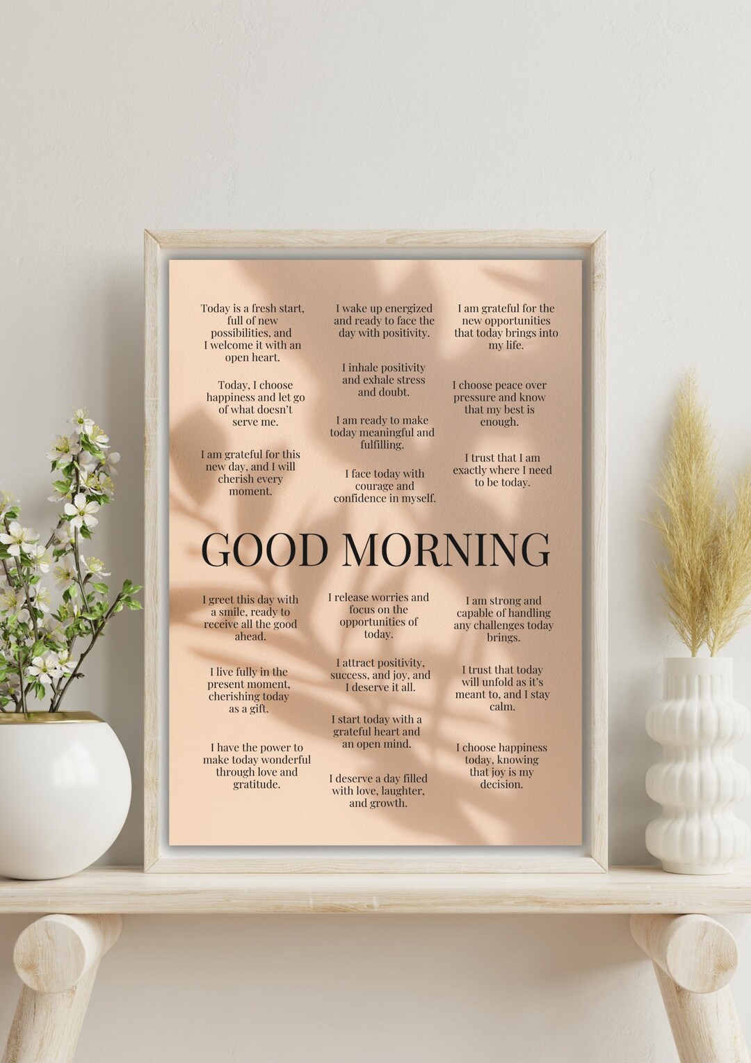 Good Morning Affirmations Printable - Positive Daily Mantras for a ...
