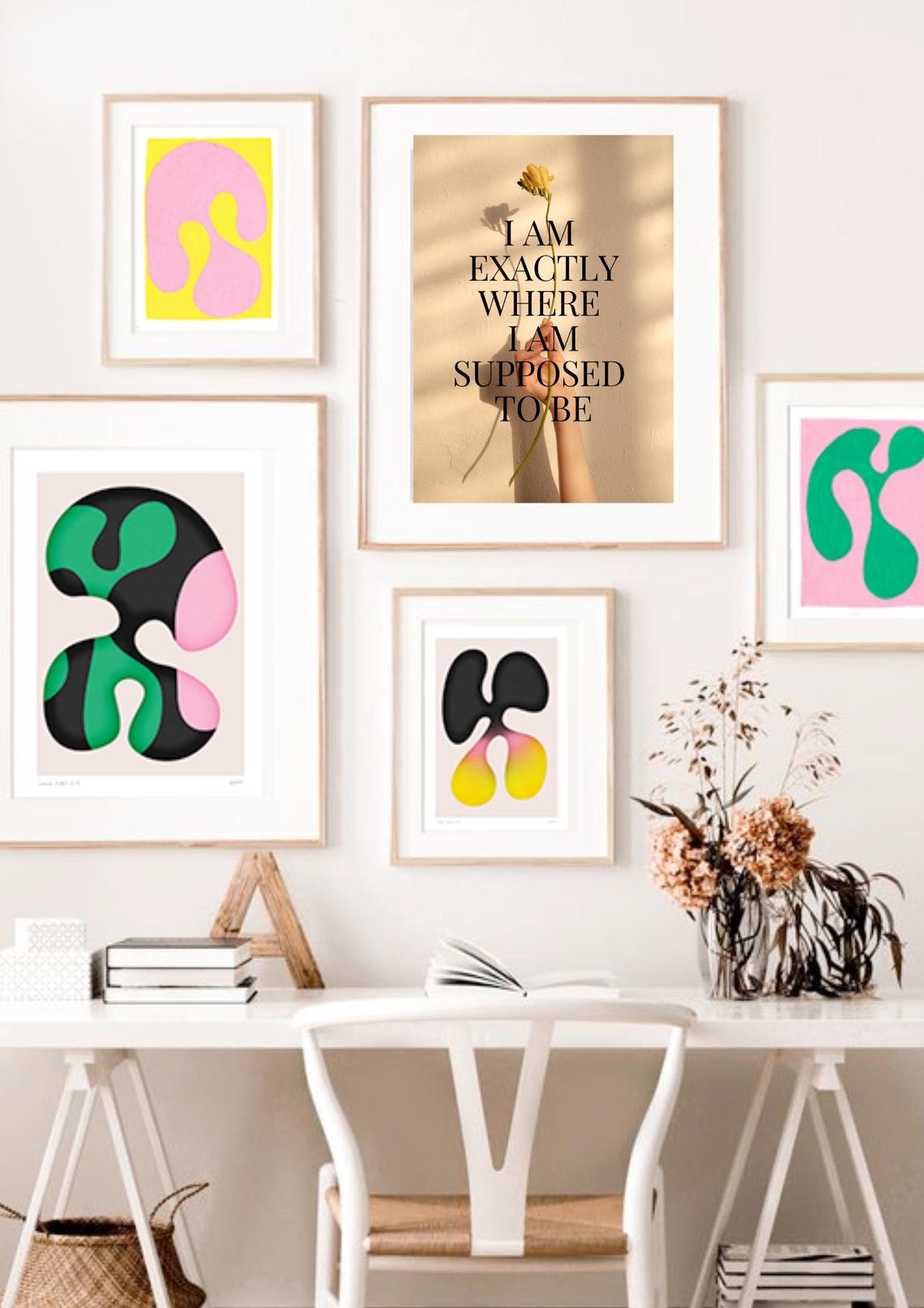 Motivational Printable Wall Art - 'I Am Exactly Where I Am Supposed to ...