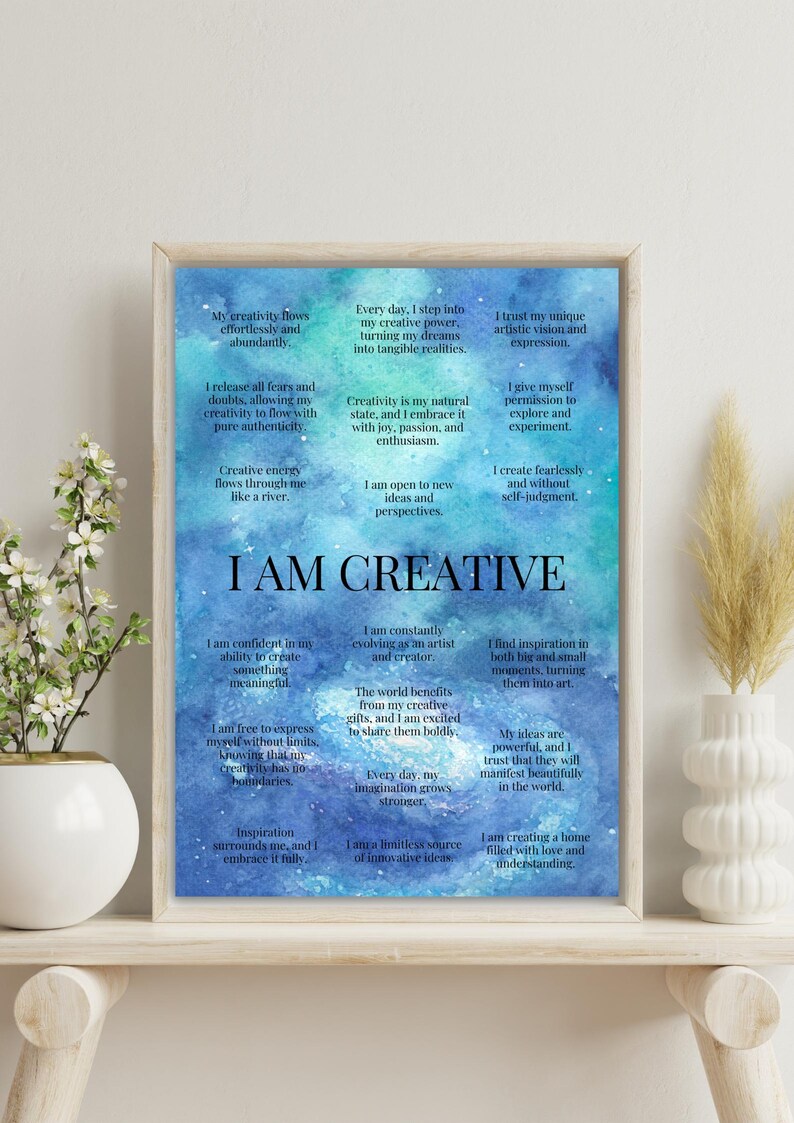 Printable Creativity Affirmation Poster | Ignite Ideas & Artistic ...