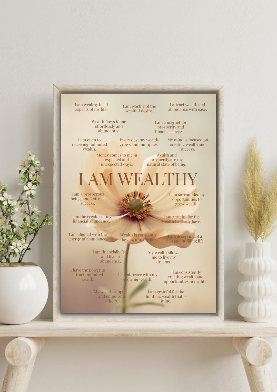 Manifest Wealth & Success: Printable Affirmations Poster for a ...