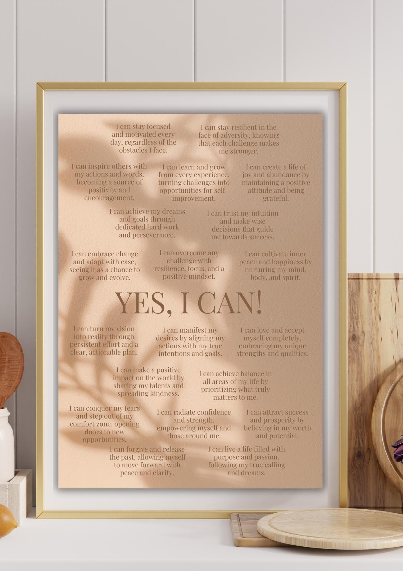 Yes, I Can - Printable Affirmation Poster: Elevate Daily Confidence and ...