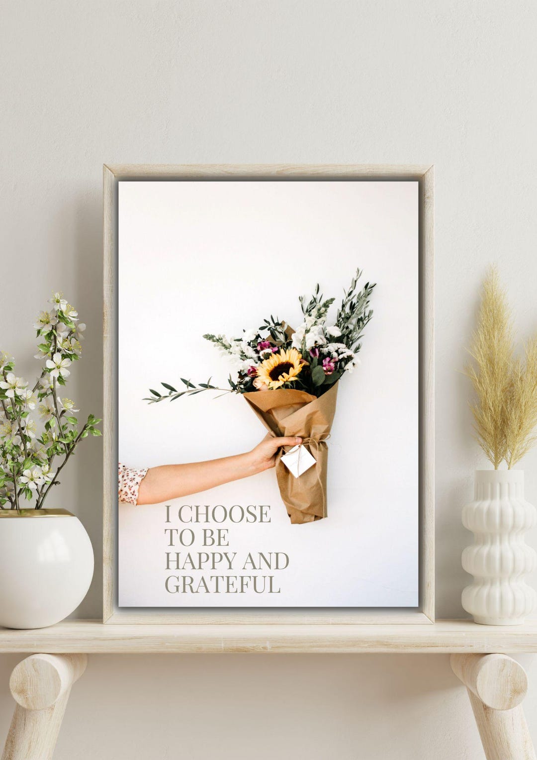 Printable Poster: 'I Choose to Be Happy and Grateful' - Motivational ...