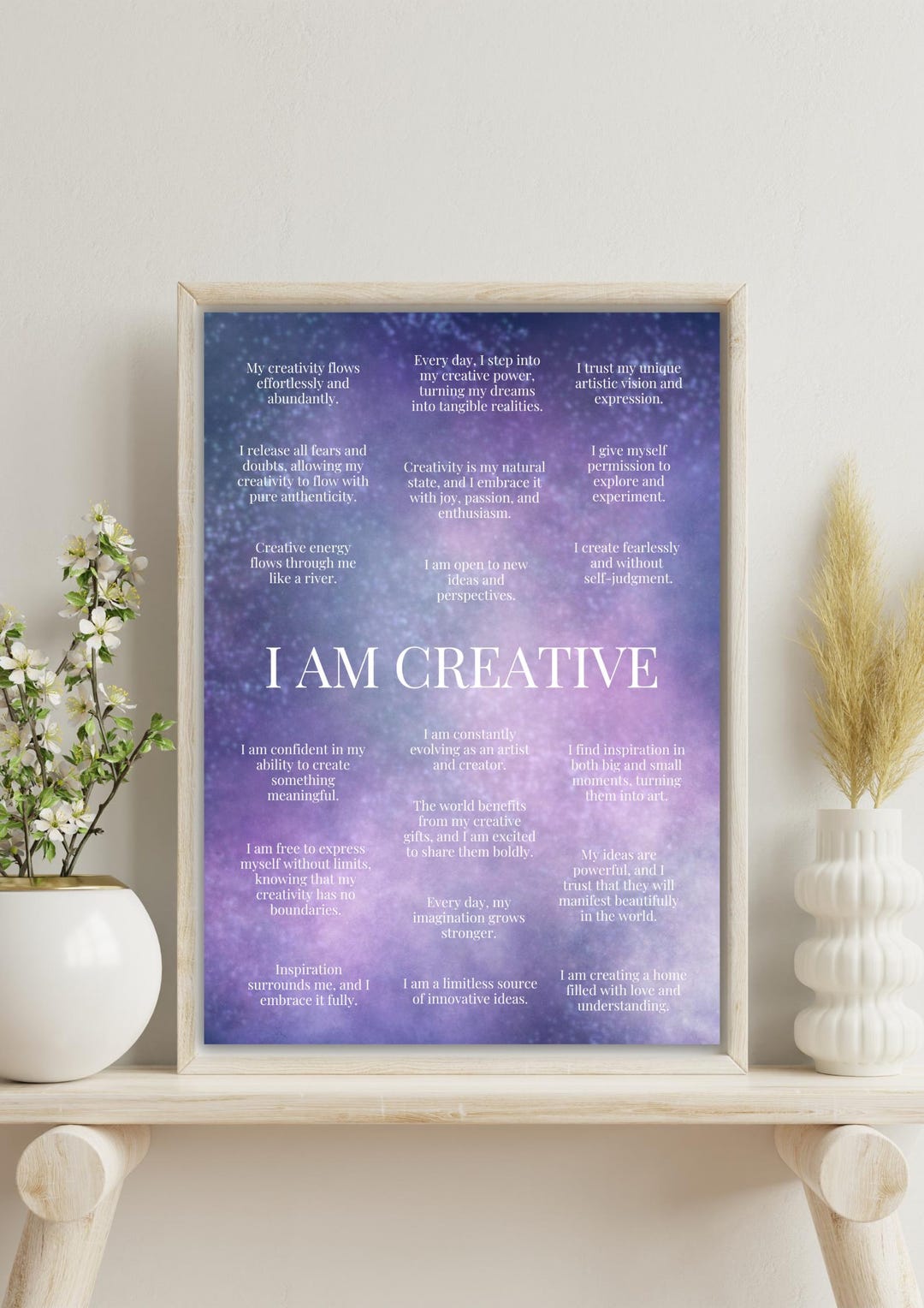 Printable Creativity Affirmation Poster | Artistic Mindset Wall Art ...