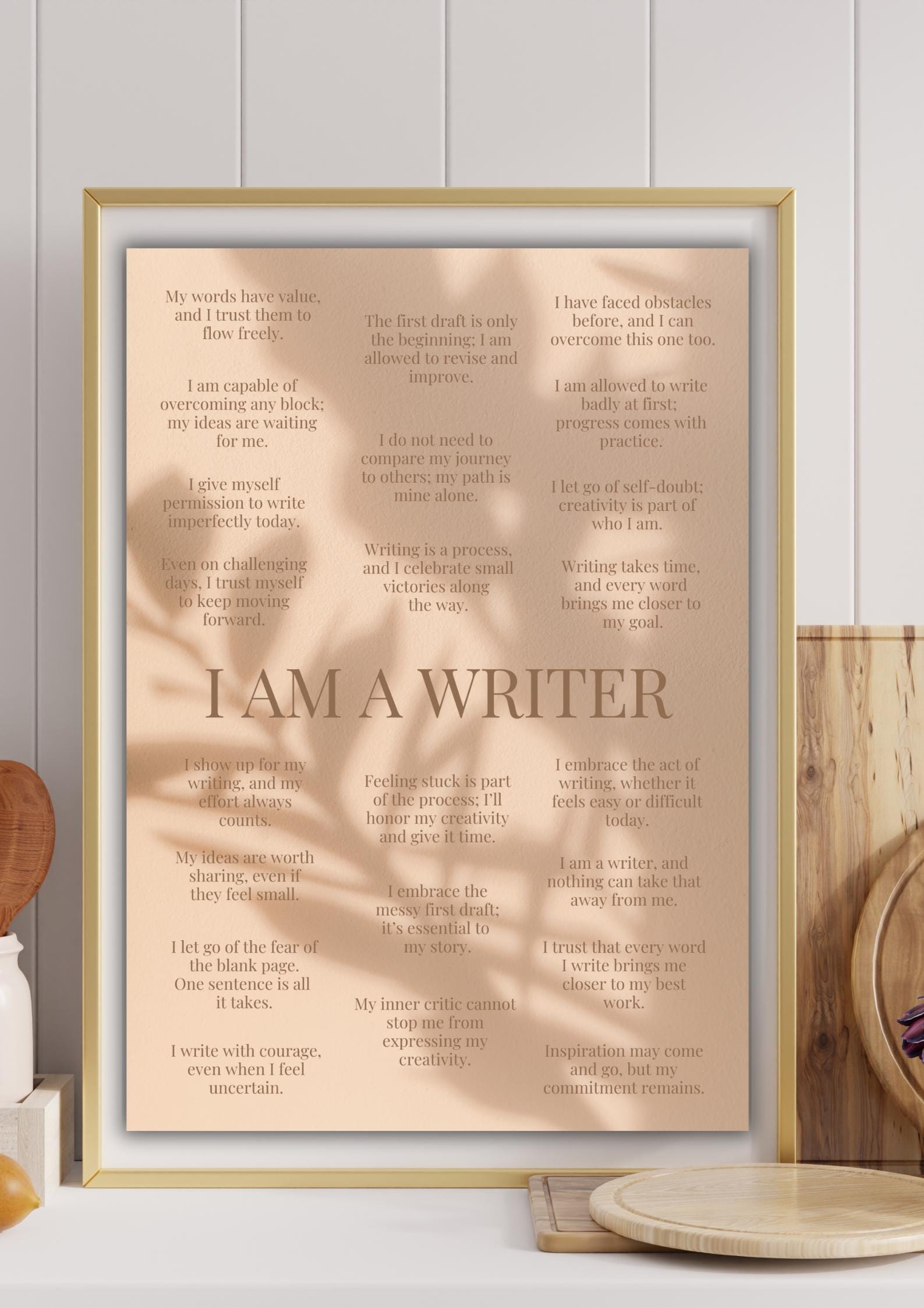 Motivational Writer Affirmations Poster | Printable Art to Overcome ...