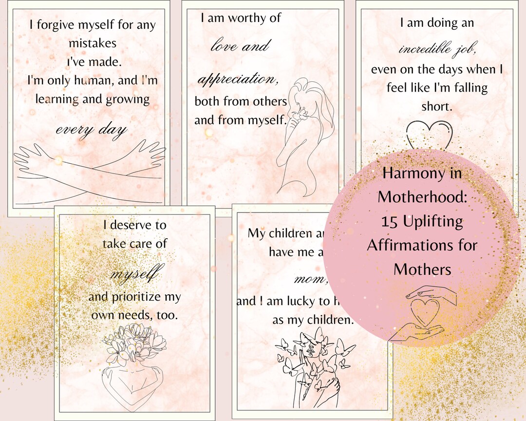 Mom Affirmation Cards, Printable Motherhood Affirmations, Self-care ...