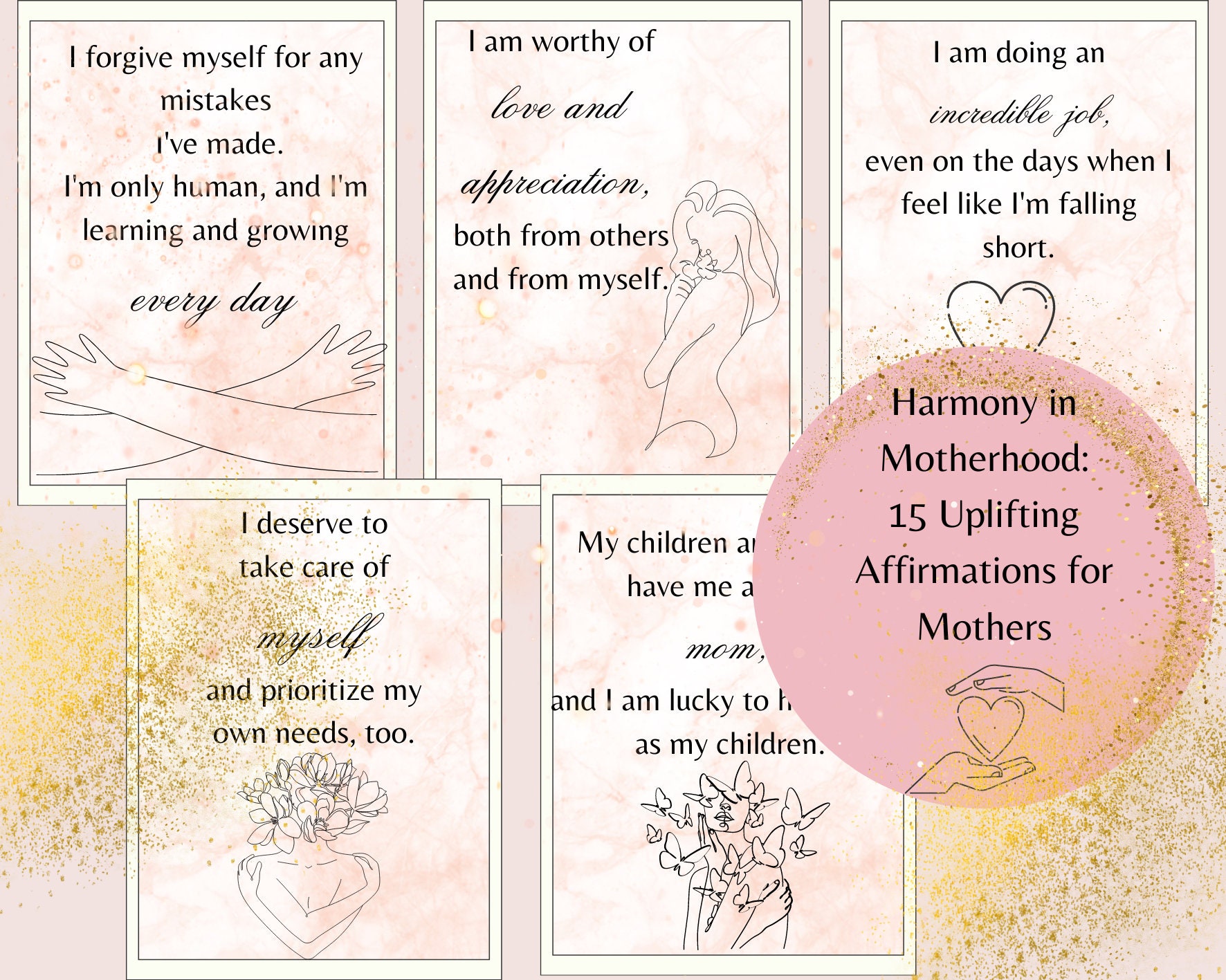 Mom Affirmation Cards, Printable Motherhood Affirmations, Self-care ...