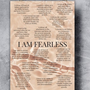 Fearless Affirmations: Printable Poster Inspiring Courage and ...