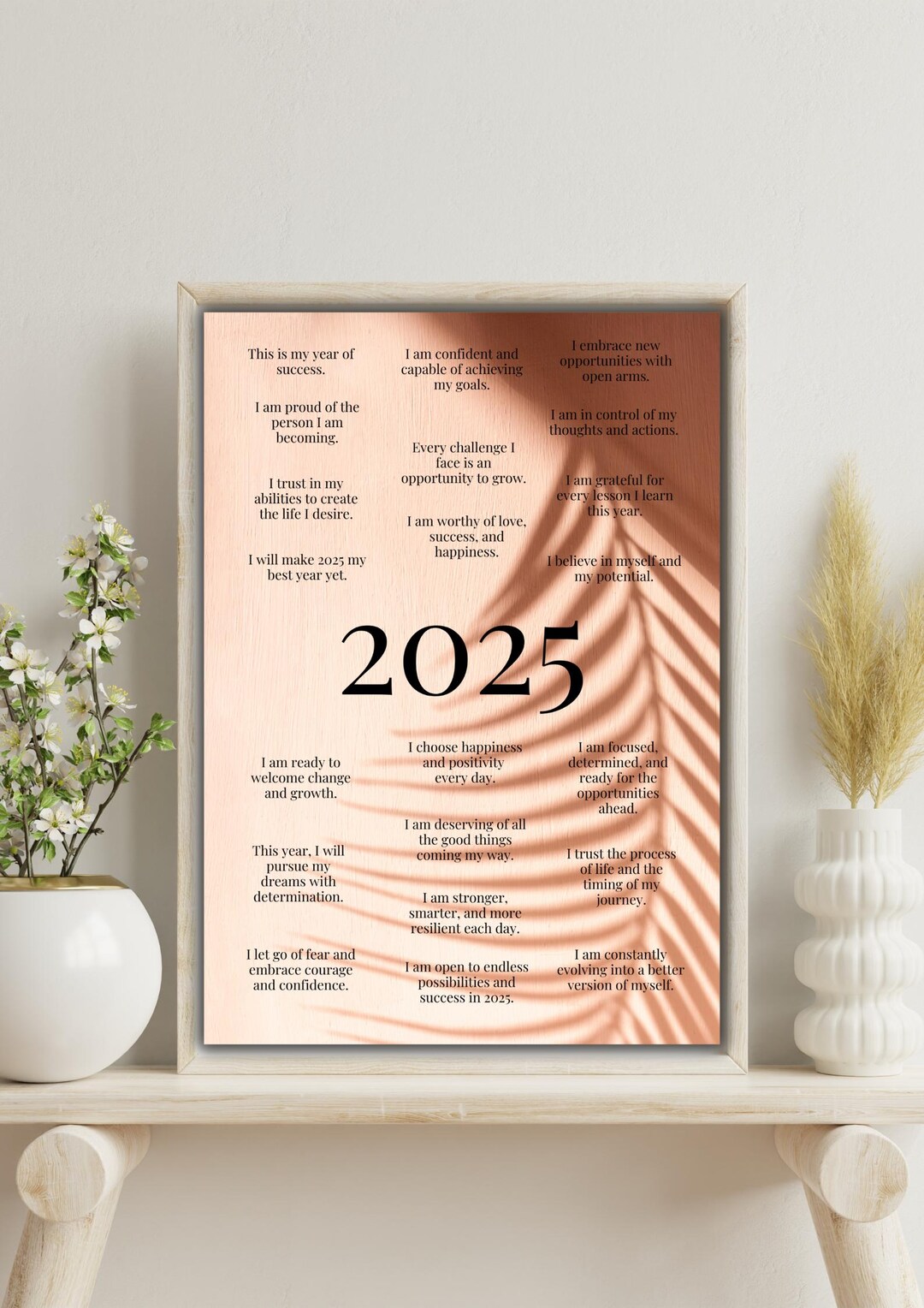 2025 Affirmation Printable Poster | Motivational New Year Quotes ...