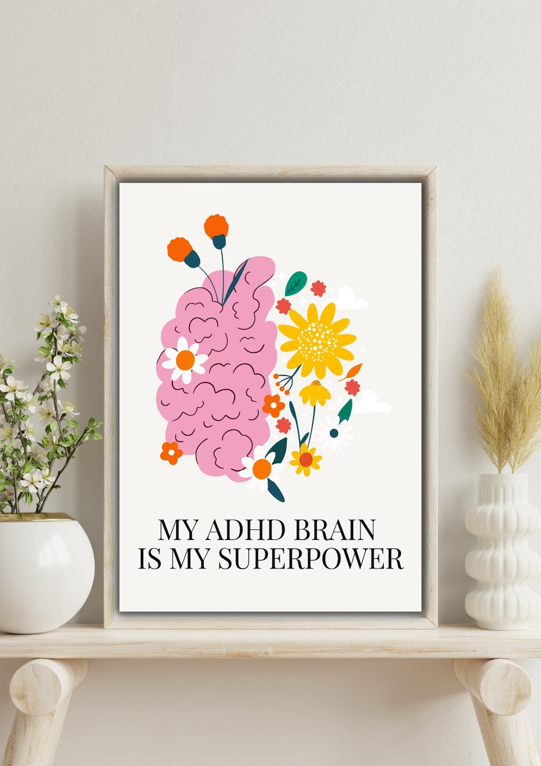 My ADHD Brain is a Superpower - Printable Affirmation Poster for ADHD ...
