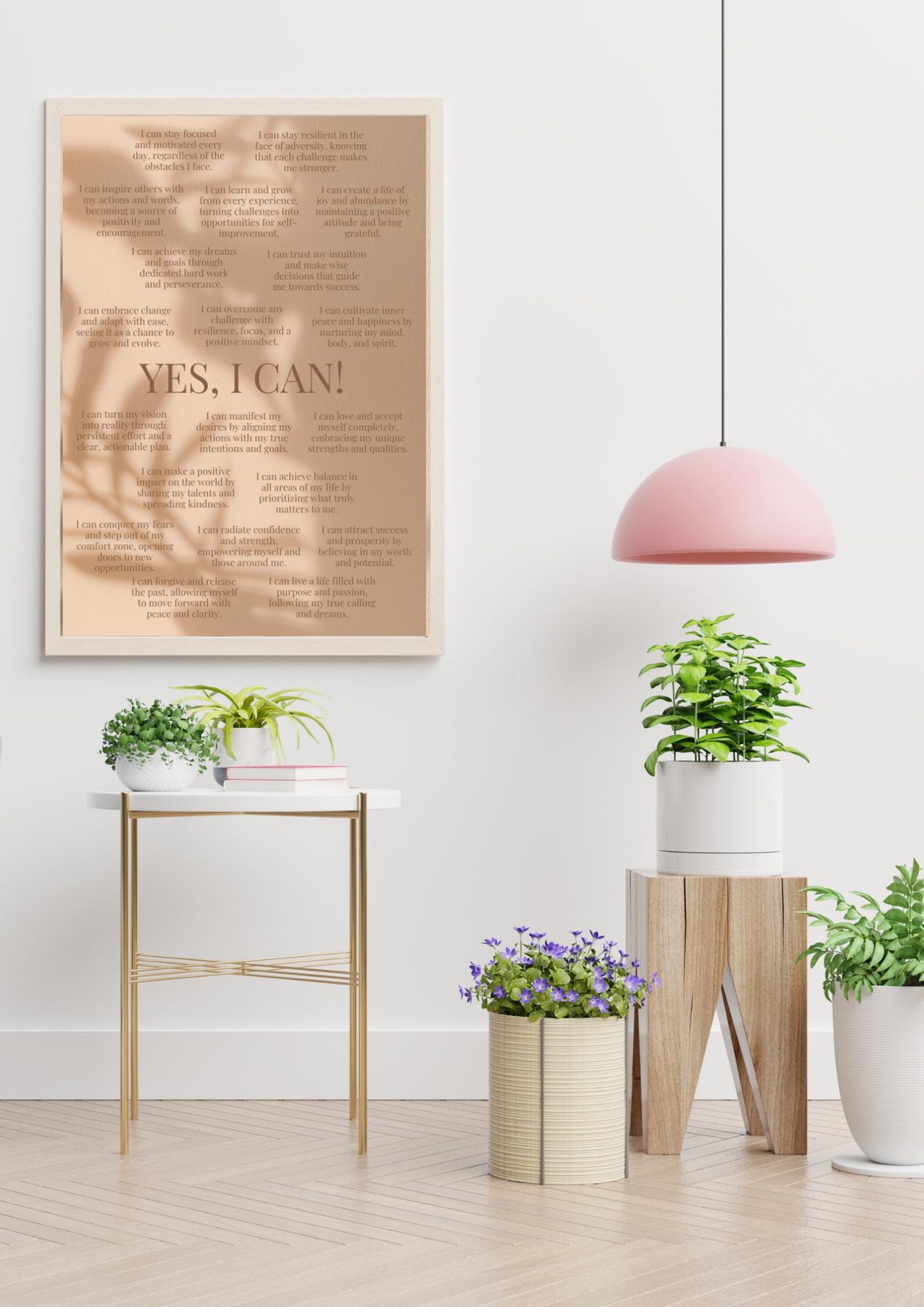 Yes, I Can Printable Affirmation Poster: Elevate Daily Confidence and ...