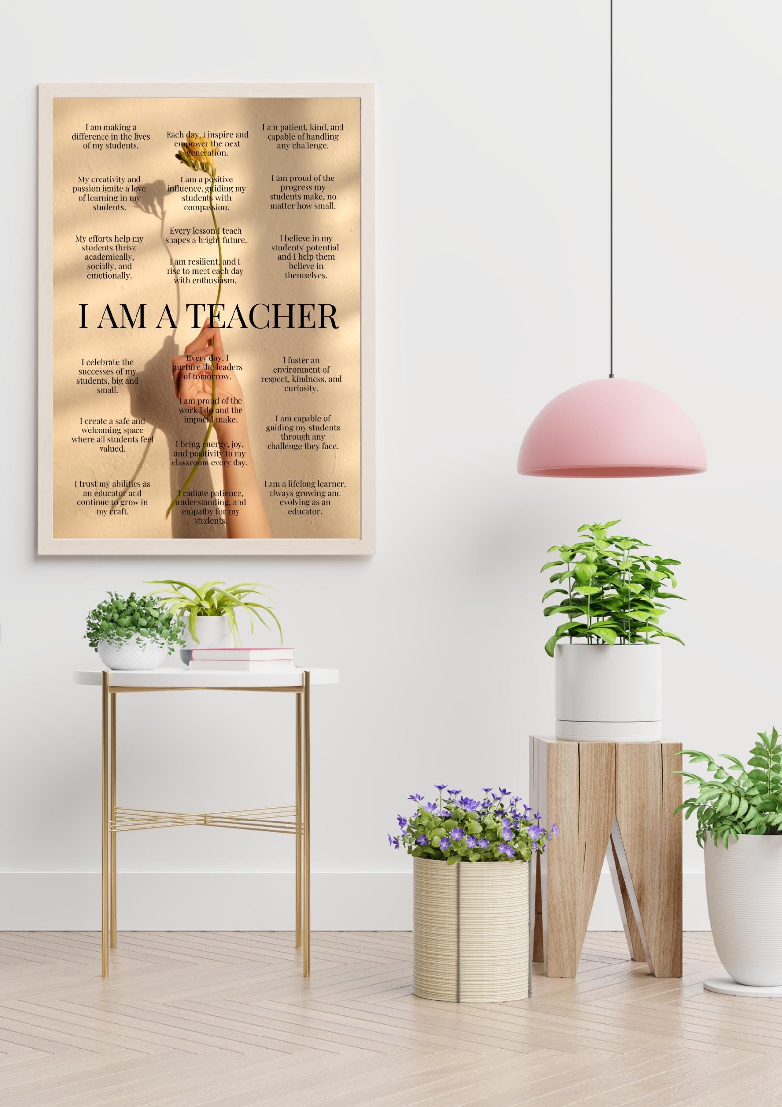 Teacher Affirmations Printable Poster | Motivational Classroom Wall Art ...