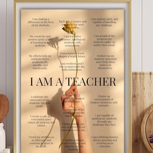 Teacher Affirmations Printable Poster | Motivational Classroom Wall Art ...