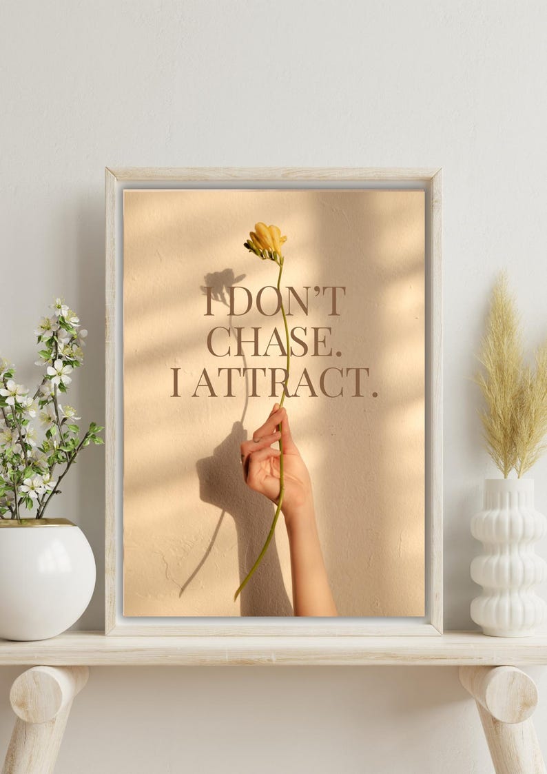 I Don’t Chase, I Attract - Printable Poster to Inspire Self-esteem and ...
