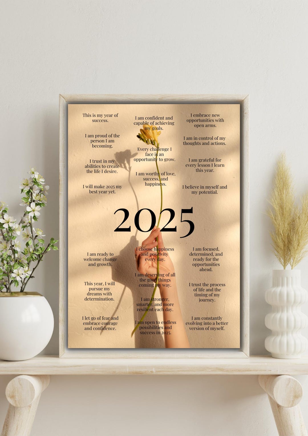 2025 Affirmation Printable Poster Motivational New Year Quotes ...