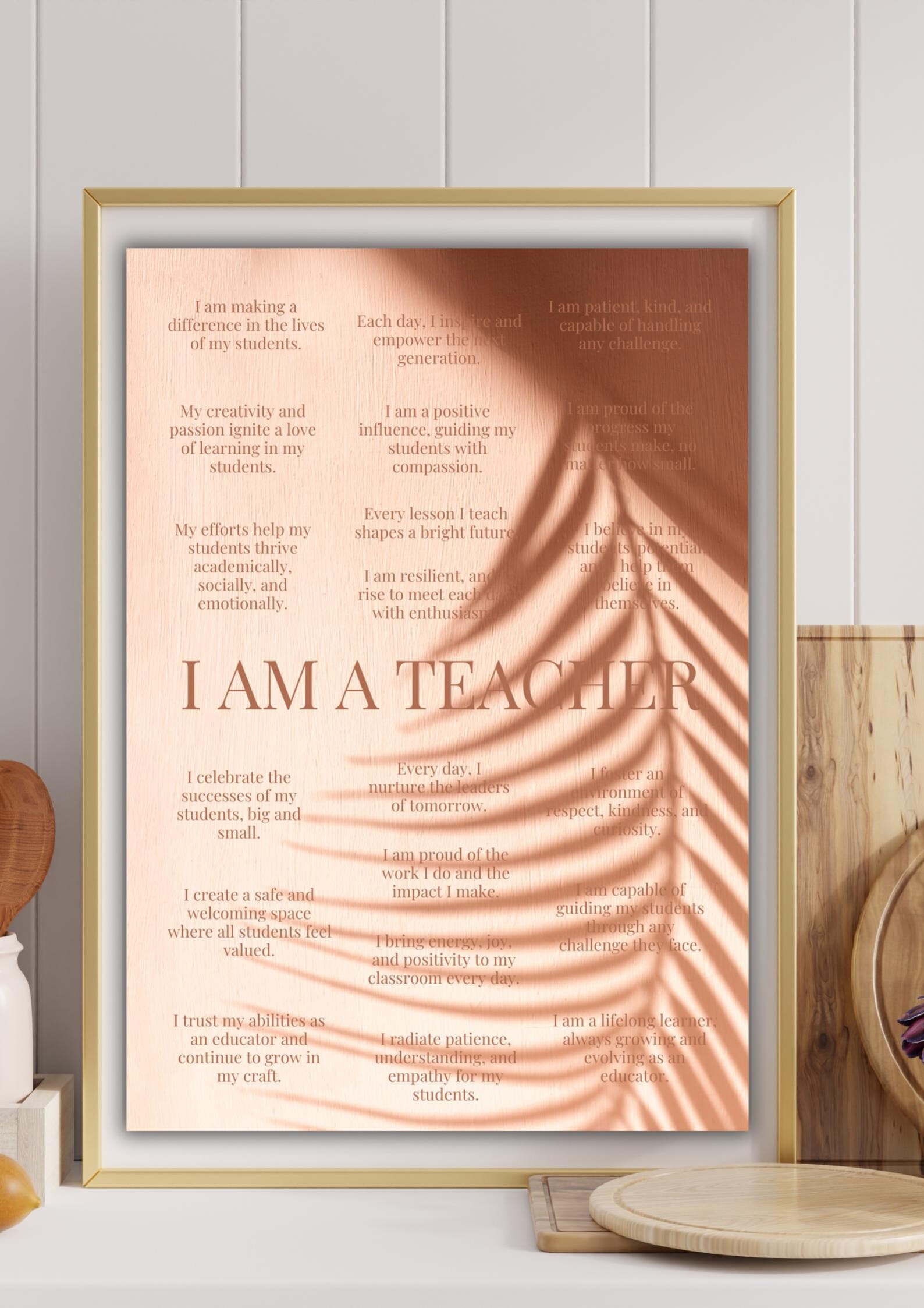 Teacher Affirmations Printable Poster | Motivational Teacher Quotes ...