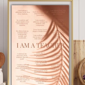 Teacher Affirmations Printable Poster | Motivational Teacher Quotes ...