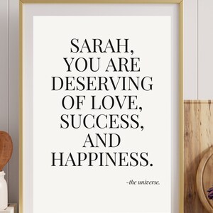 Personalized Positive Affirmation Poster: Custom Inspirational Gift ...