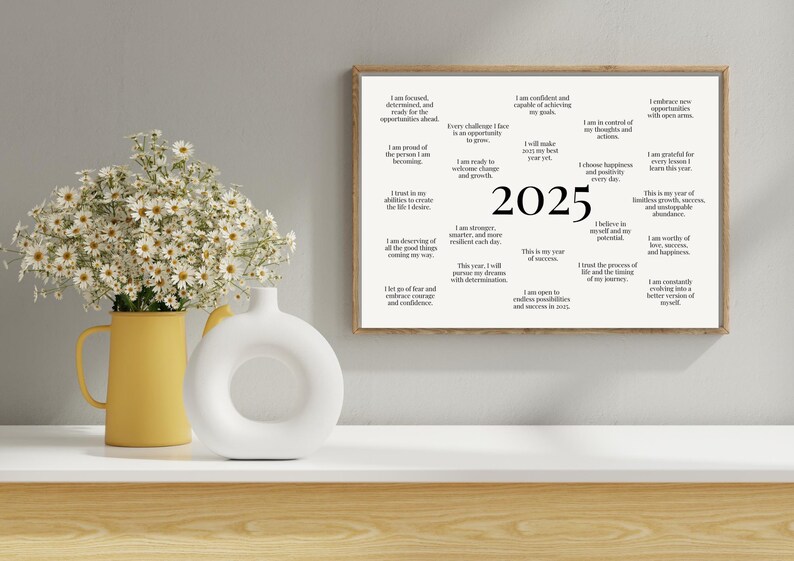 2025 Manifestation Affirmation Printable Poster | Motivational Success ...