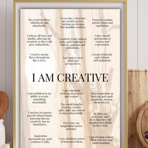 Creativity Affirmations Printable | Inspiring Wall Art for Artists ...