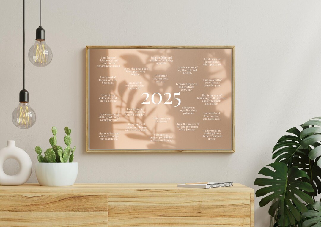 2025 Affirmation Poster - Printable Positive Quotes Wall Art for ...