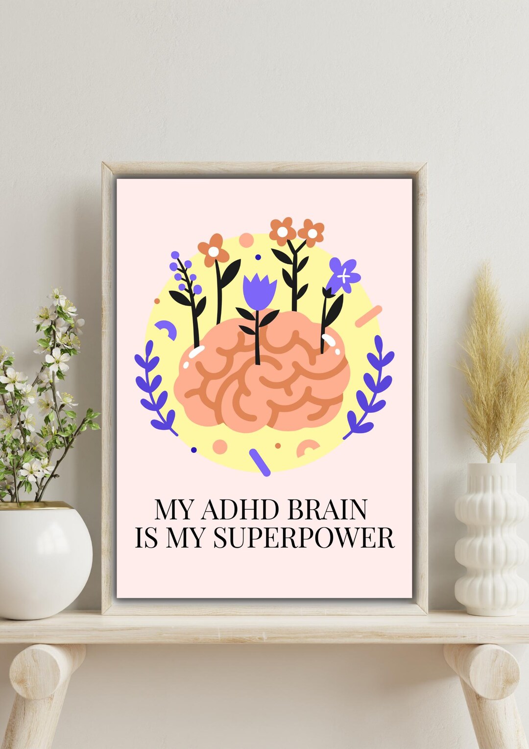 My ADHD Brain is a Superpower - Printable ADHD Affirmation Poster ...