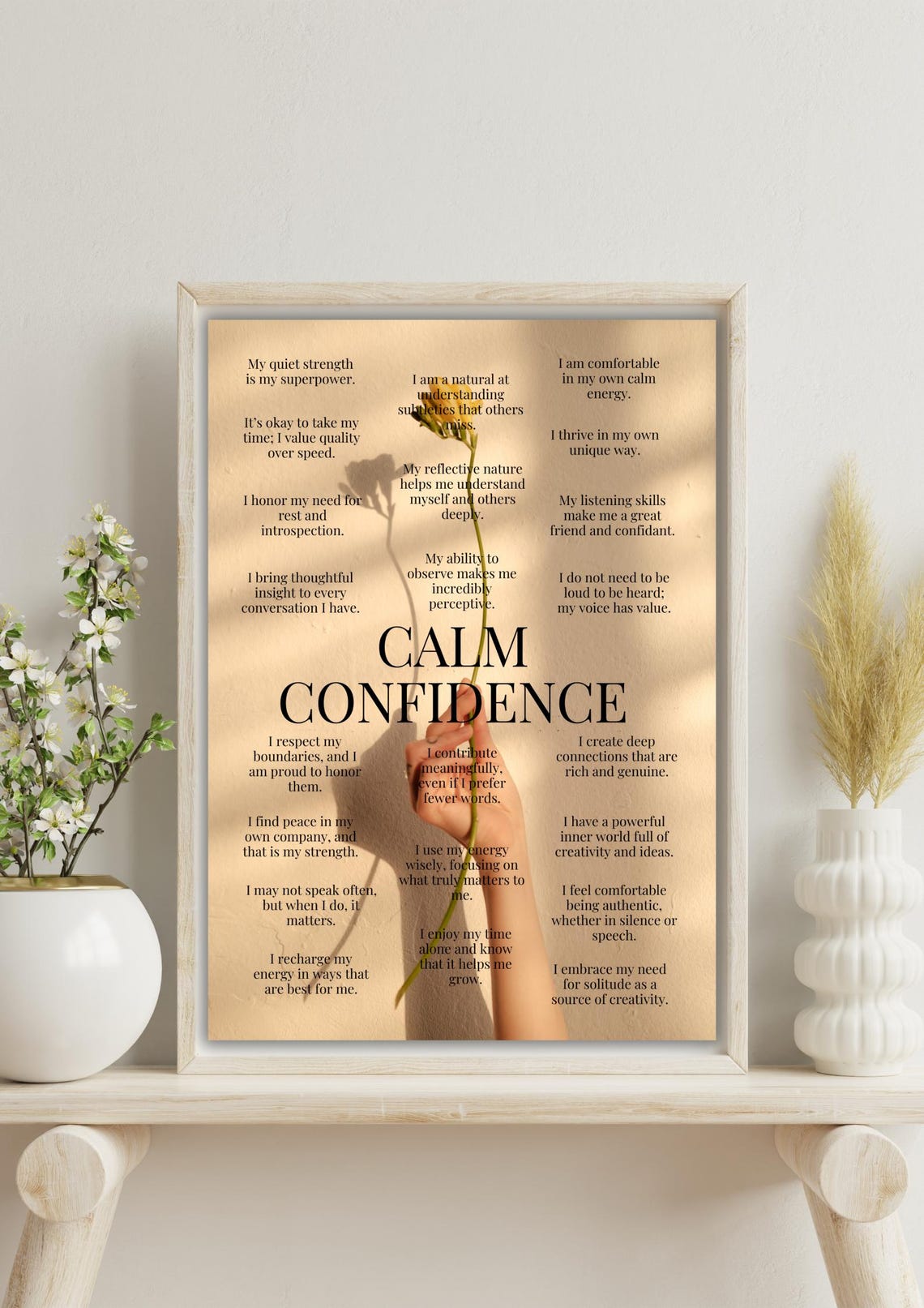 Calm Confidence Affirmation Poster Empowering Printable for Introverts ...