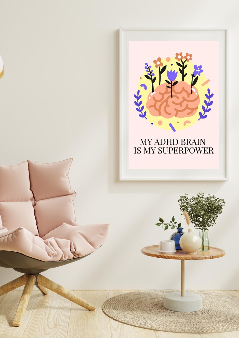 My ADHD Brain is a Superpower - Printable ADHD Affirmation Poster ...