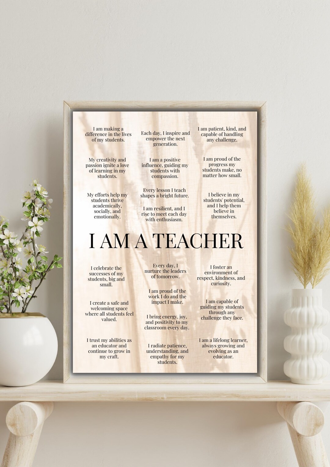 Teacher Affirmation Printable - Motivational Classroom Decor - Positive ...