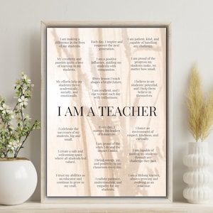 Teacher Affirmation Printable - Motivational Classroom Decor - Positive ...