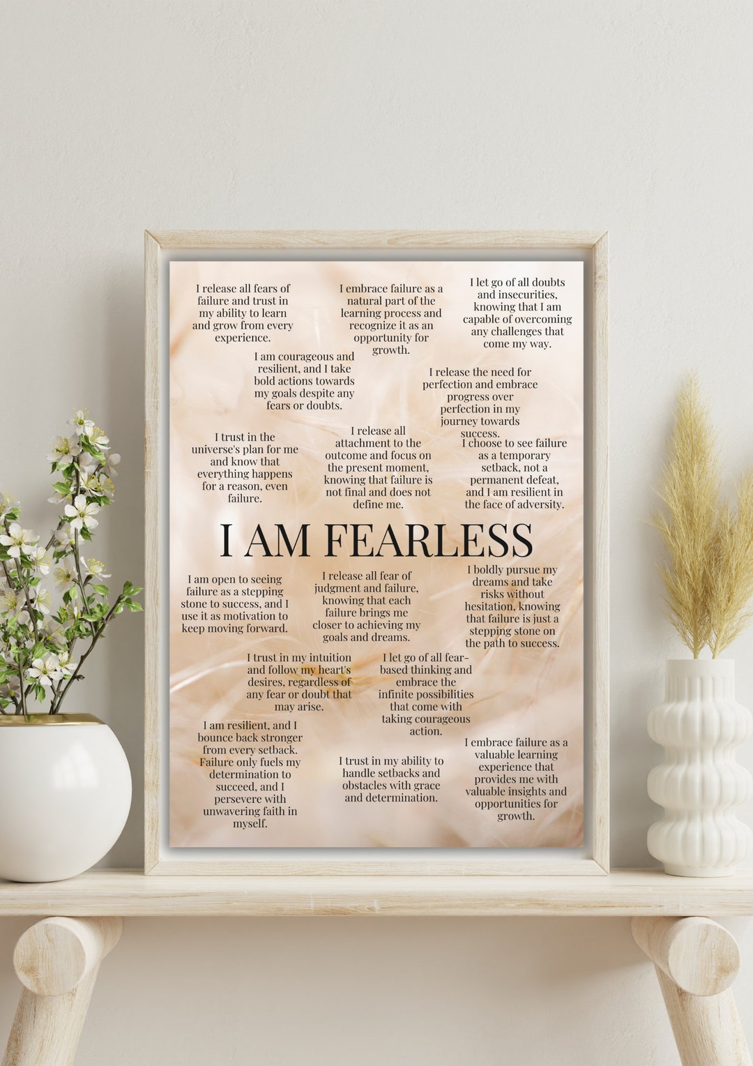 Fearless Affirmations: Printable Poster Inspiring Courage and ...