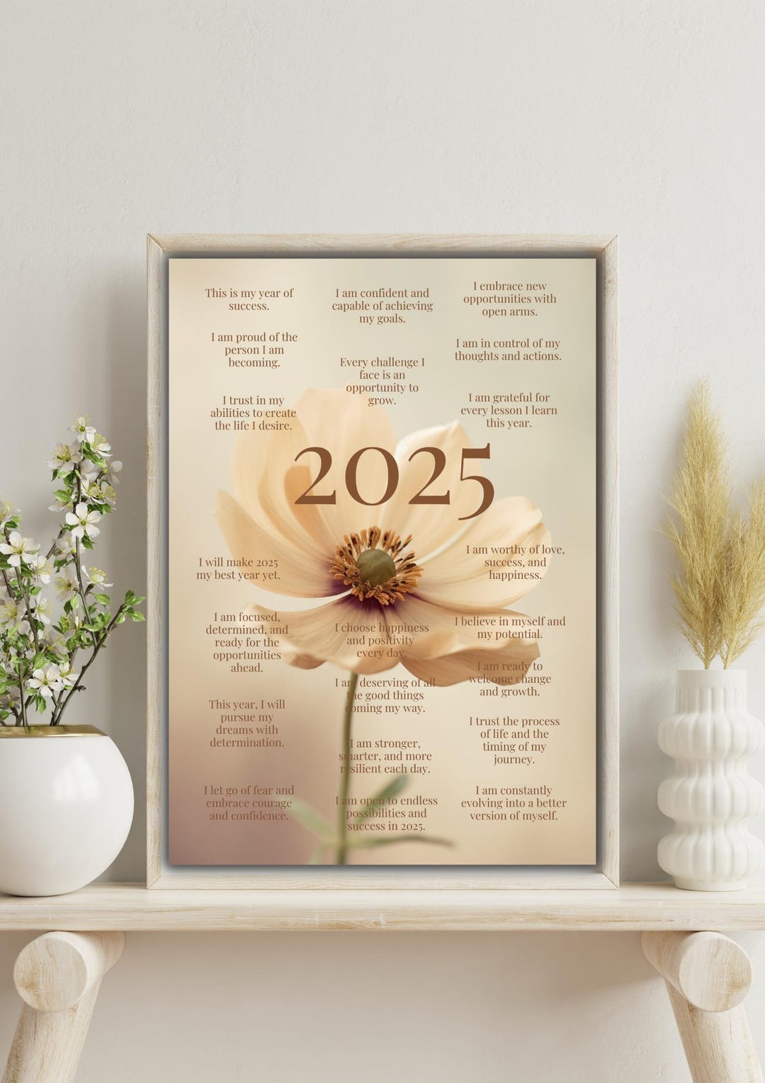 2025 Manifestation Printable Poster Motivational Affirmations for ...
