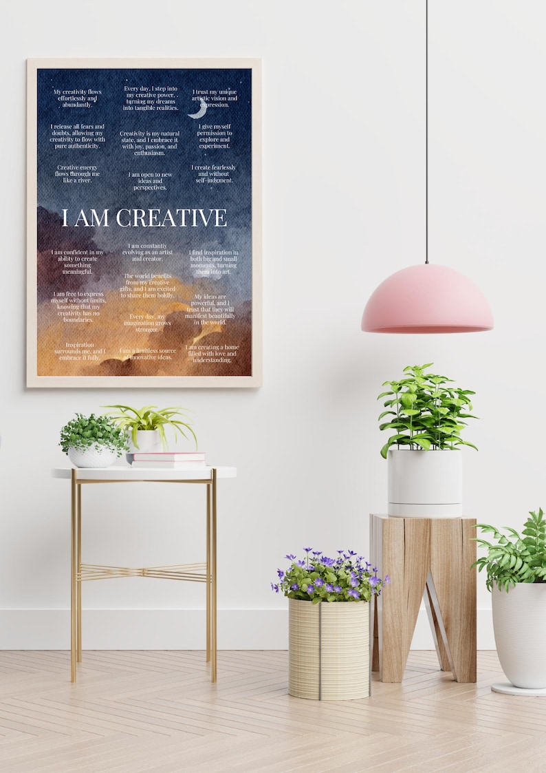 Printable Creativity Affirmation Poster | Inspire Innovation & Art ...
