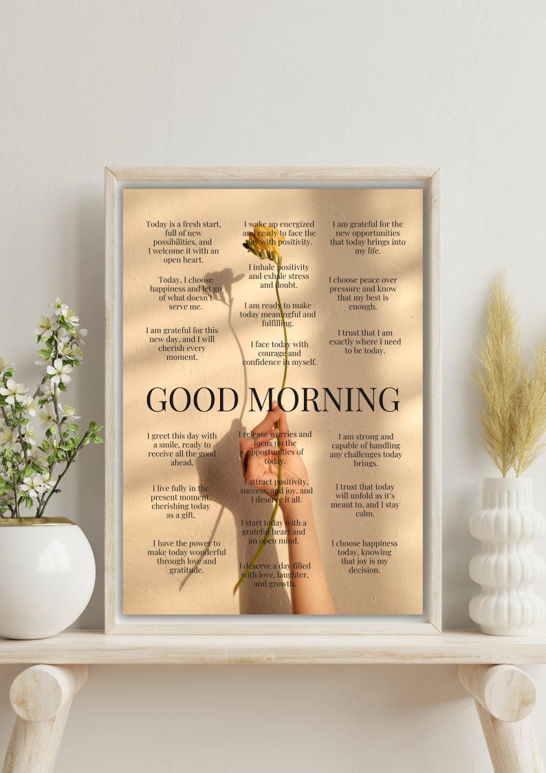 Good Morning Affirmations Printable - 20 Positive Quotes to Start Your ...