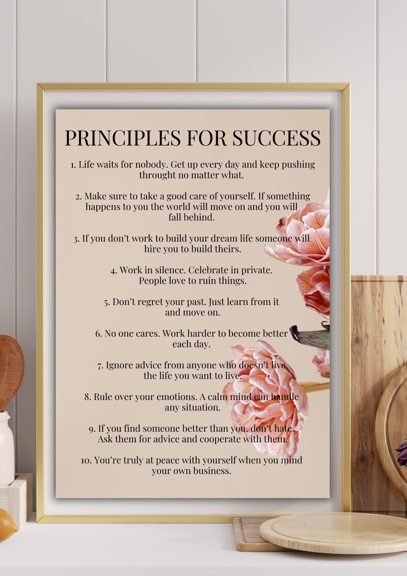 10 Rules for Success & Growth – Printable Motivational Poster for Daily ...