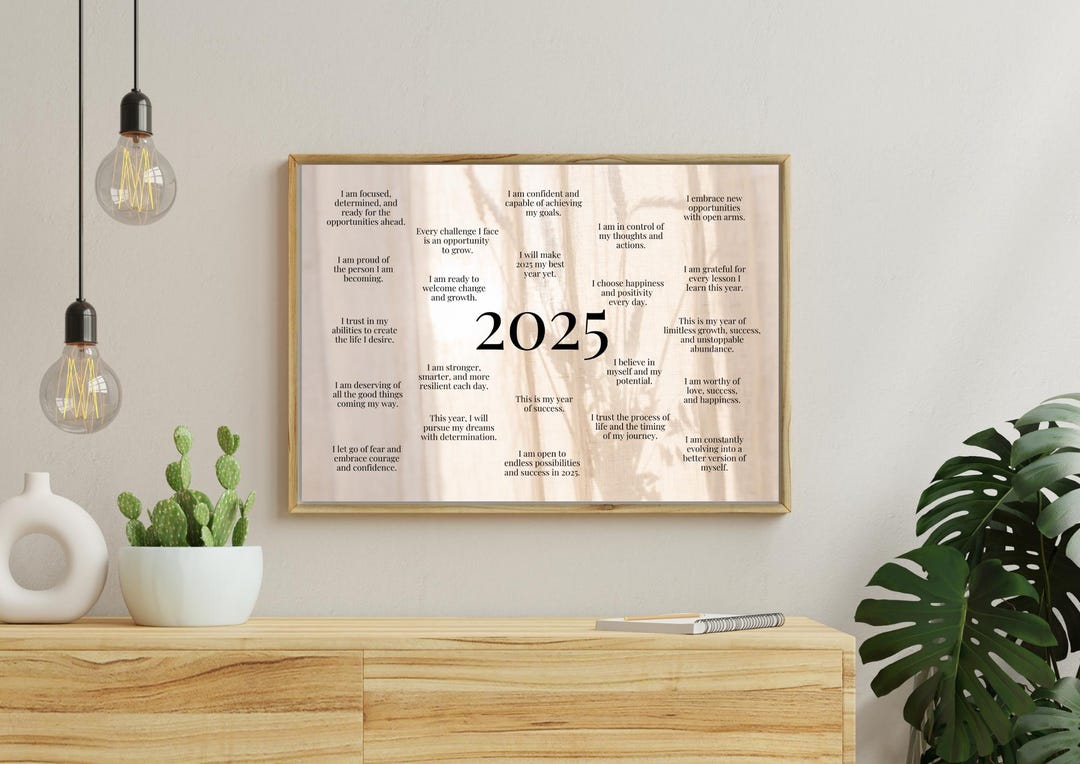 2025 Affirmation Poster Printable - Motivational Wall Art for Home ...