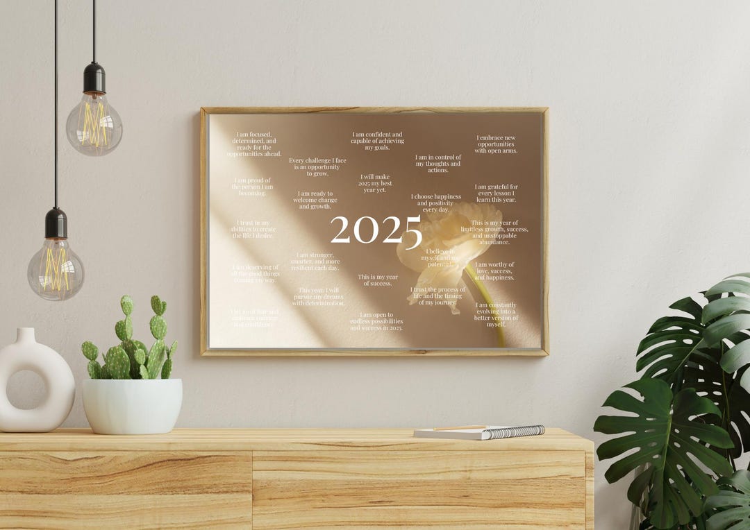 2025 Affirmation Poster - Printable Positive Quotes Wall Art for ...