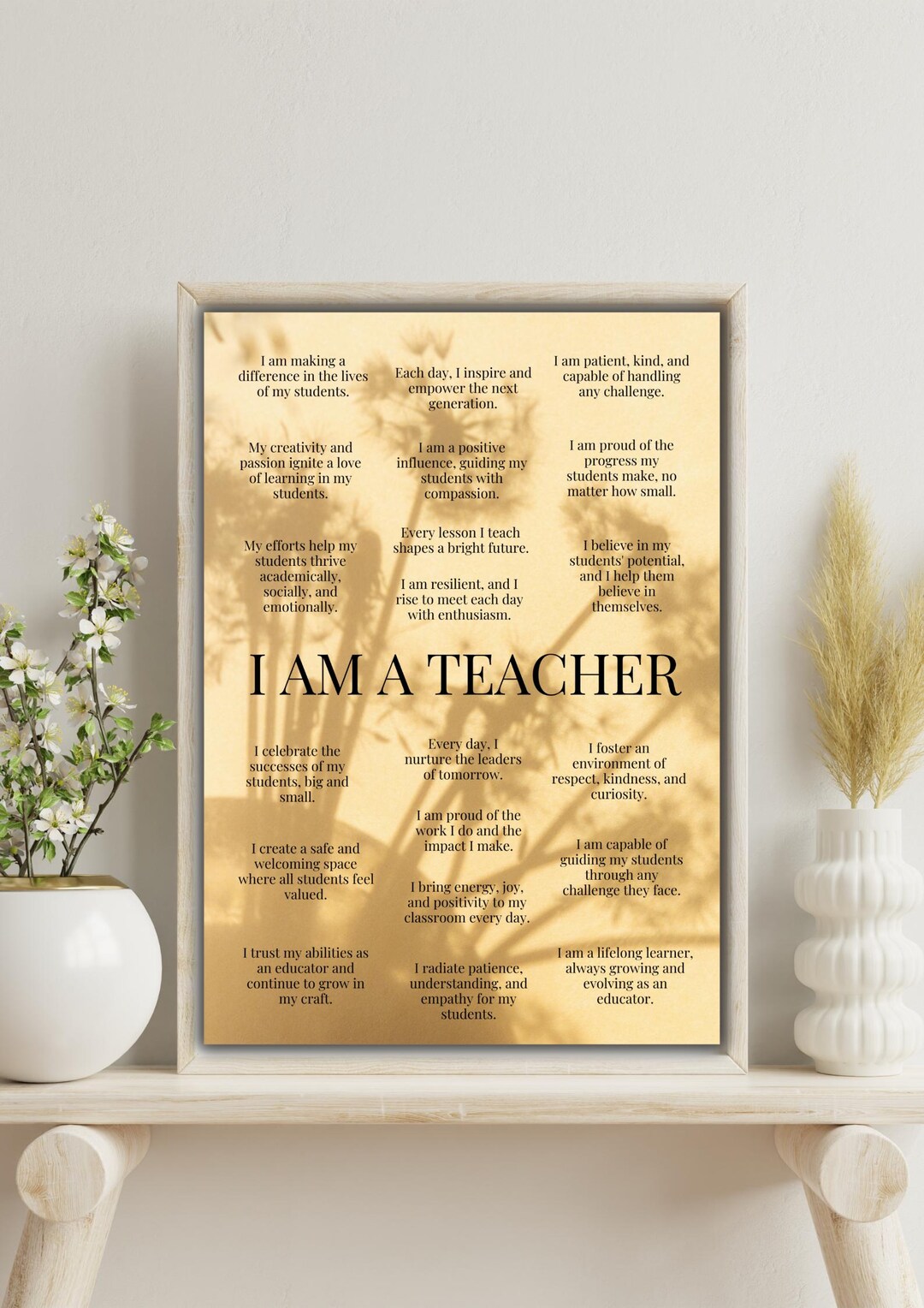 Teacher Affirmation Printable Poster - Motivational Classroom Decor ...