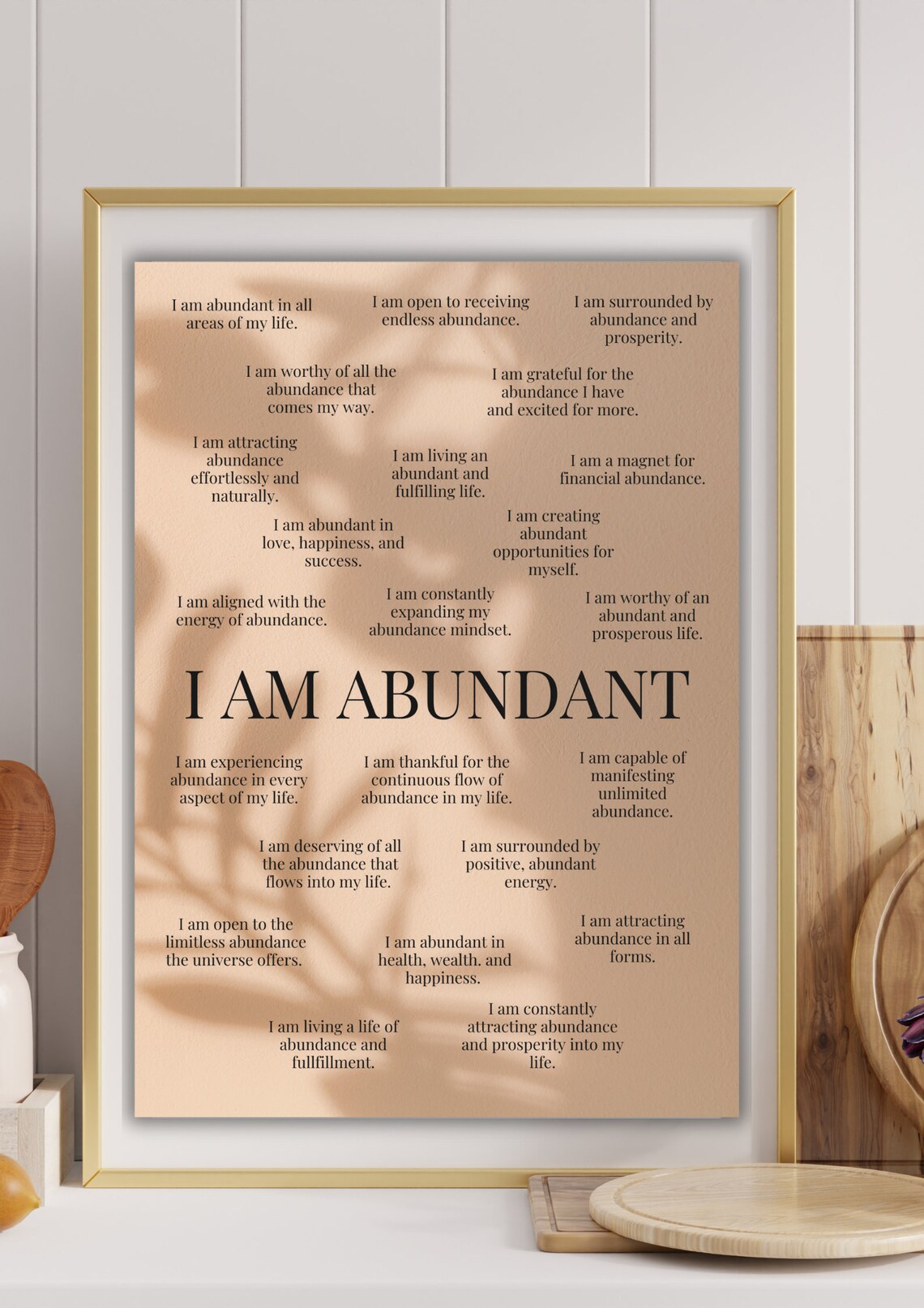 Manifest Abundance Daily: 'I Am Abundant' Affirmations Printable Poster ...