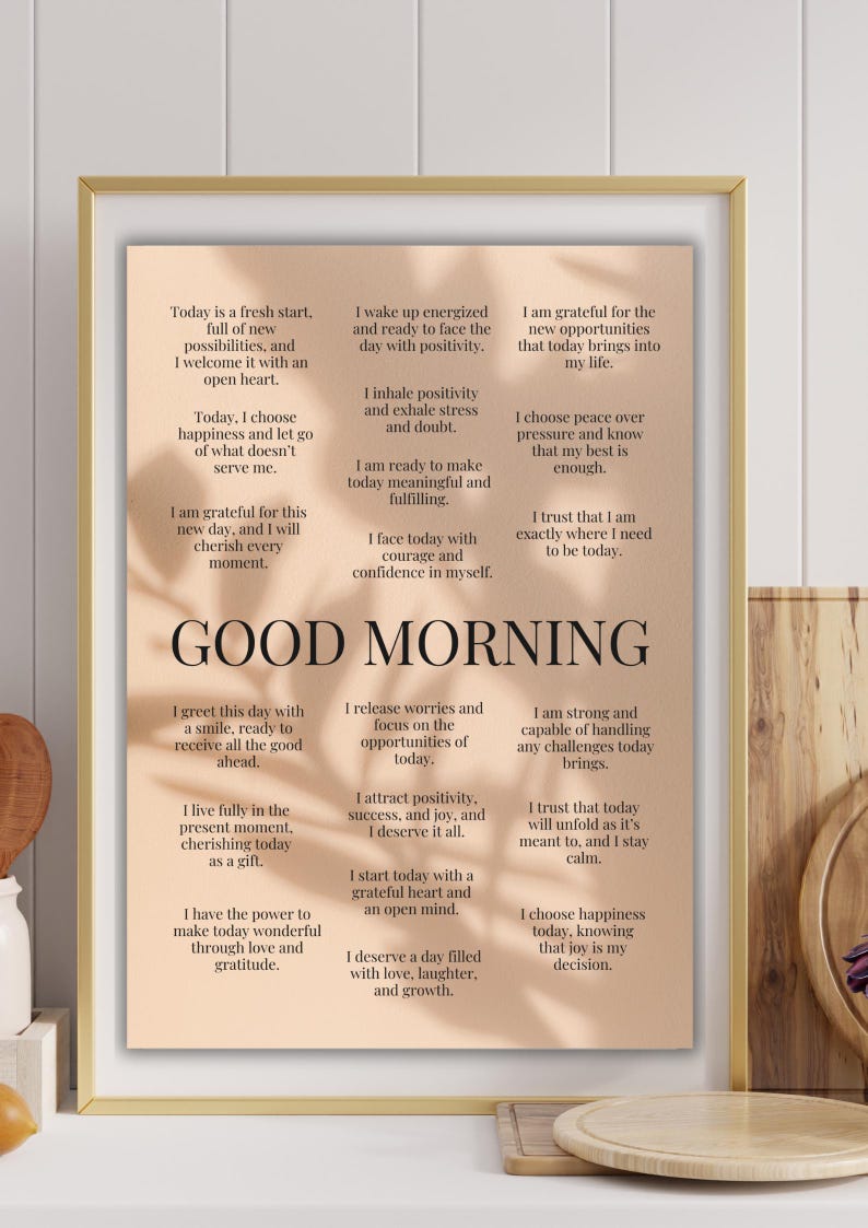 Good Morning Affirmations Printable - Positive Daily Mantras for a ...