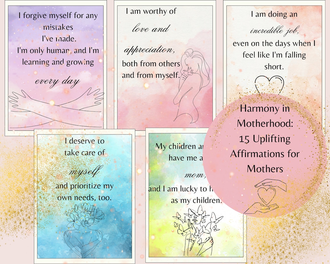 Mom Affirmation Cards, Printable Motherhood Affirmations, Self-care ...