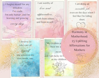 Mom Affirmation Cards, Printable Motherhood Affirmations, Self-care ...