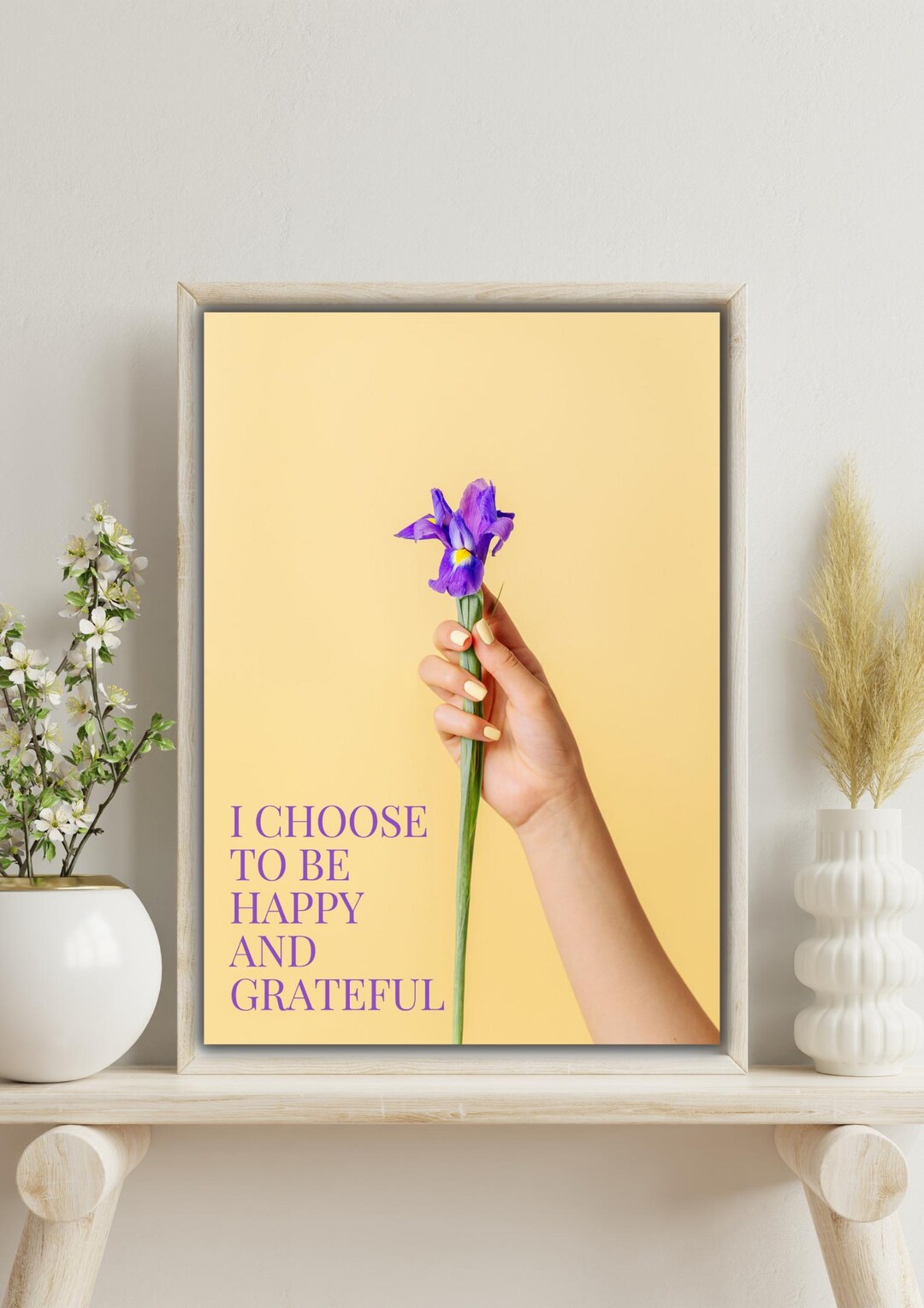 Printable Poster: 'I Choose to Be Happy and Grateful' - Inspiring Wall ...