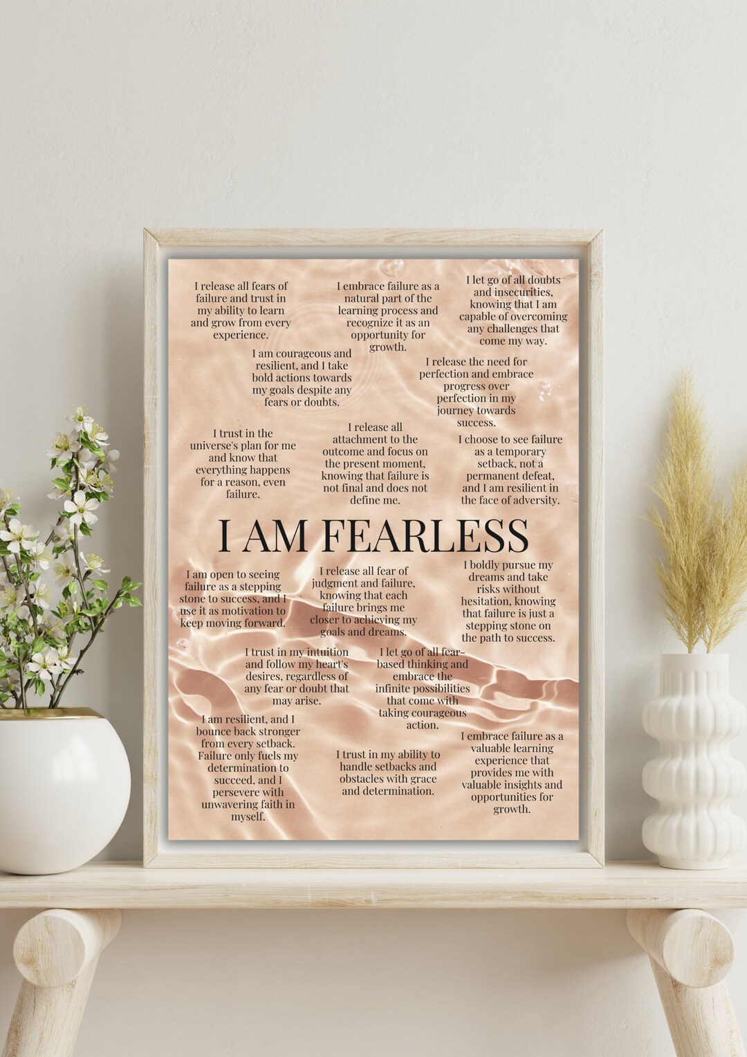 Fearless Affirmations: Printable Poster Inspiring Courage and ...