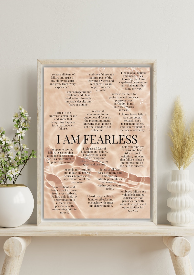 Fearless Affirmations: Printable Poster Inspiring Courage and ...